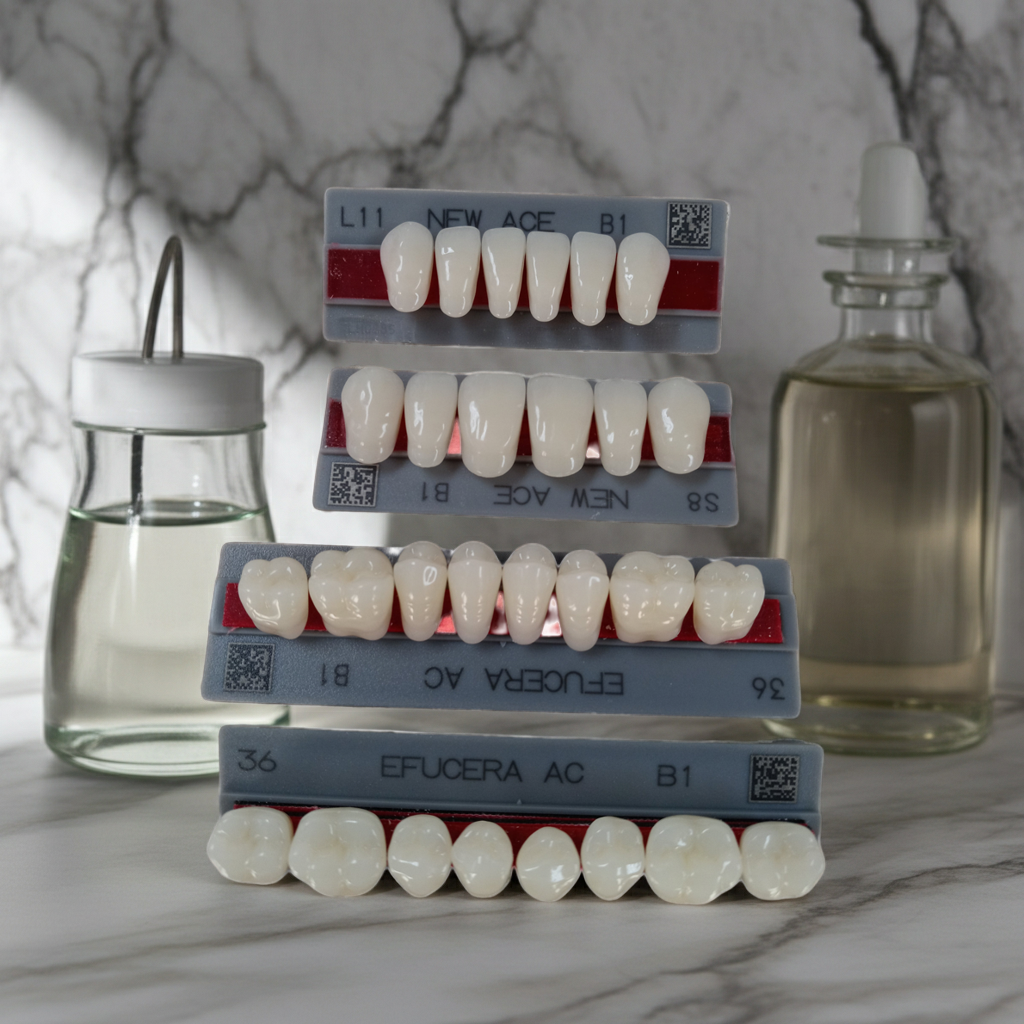 Full Mouth Set Upper And Lower acrylic resin teeth shade B1 Size Extra ...